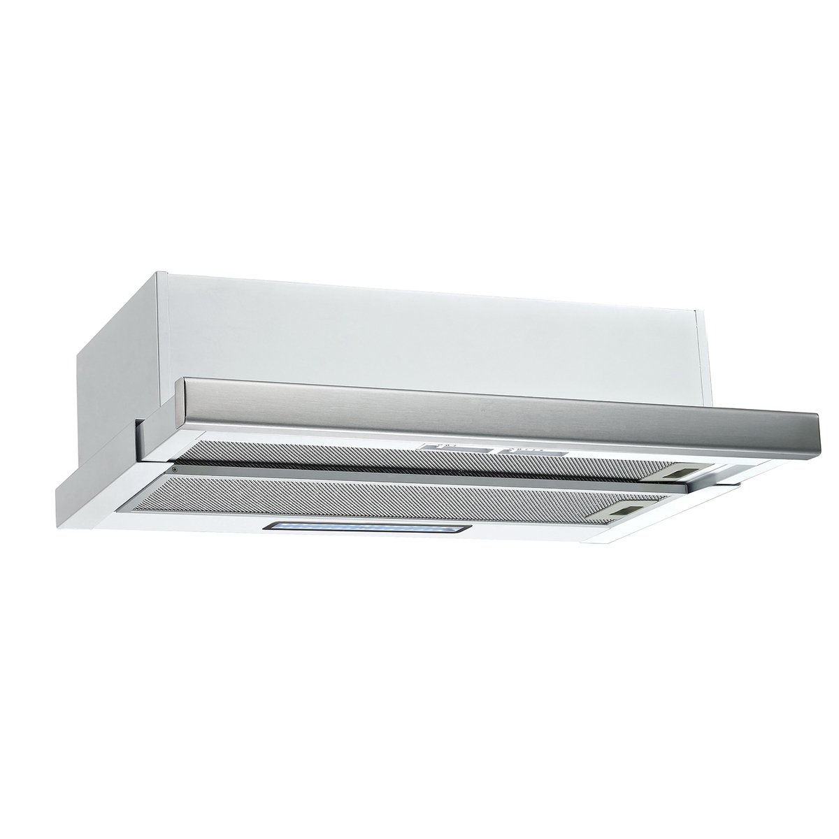 Bellini 60cm Retractable Rangehood White Finish With Stainless Steel ...