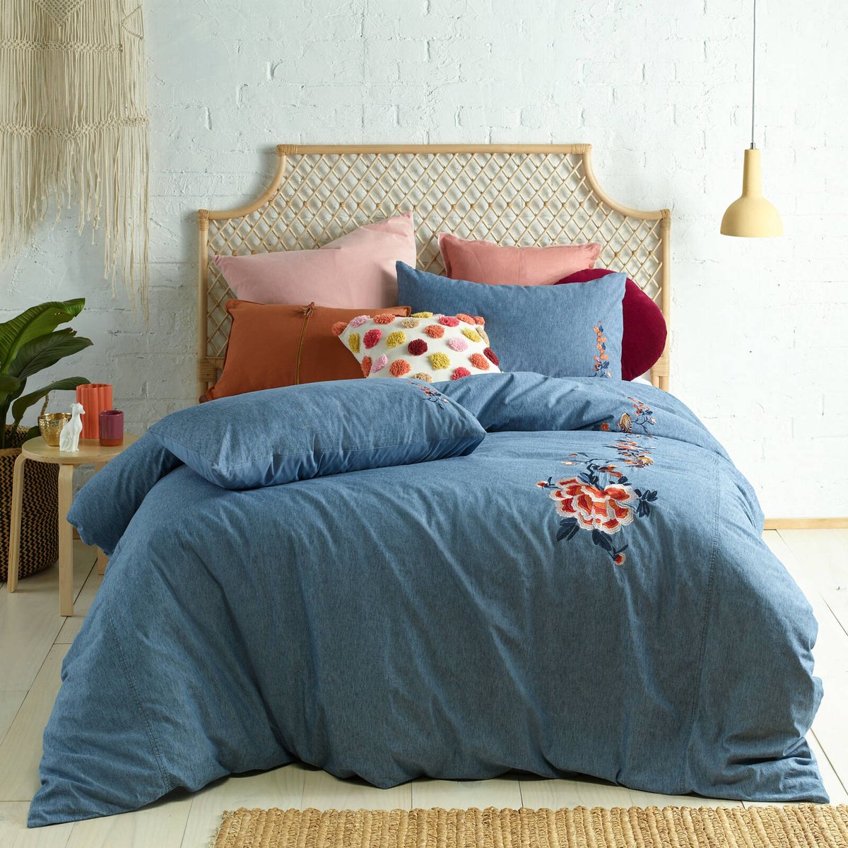 Accessorize Tallulah Embroidered Linen Cotton Quilt Cover Set Double ...