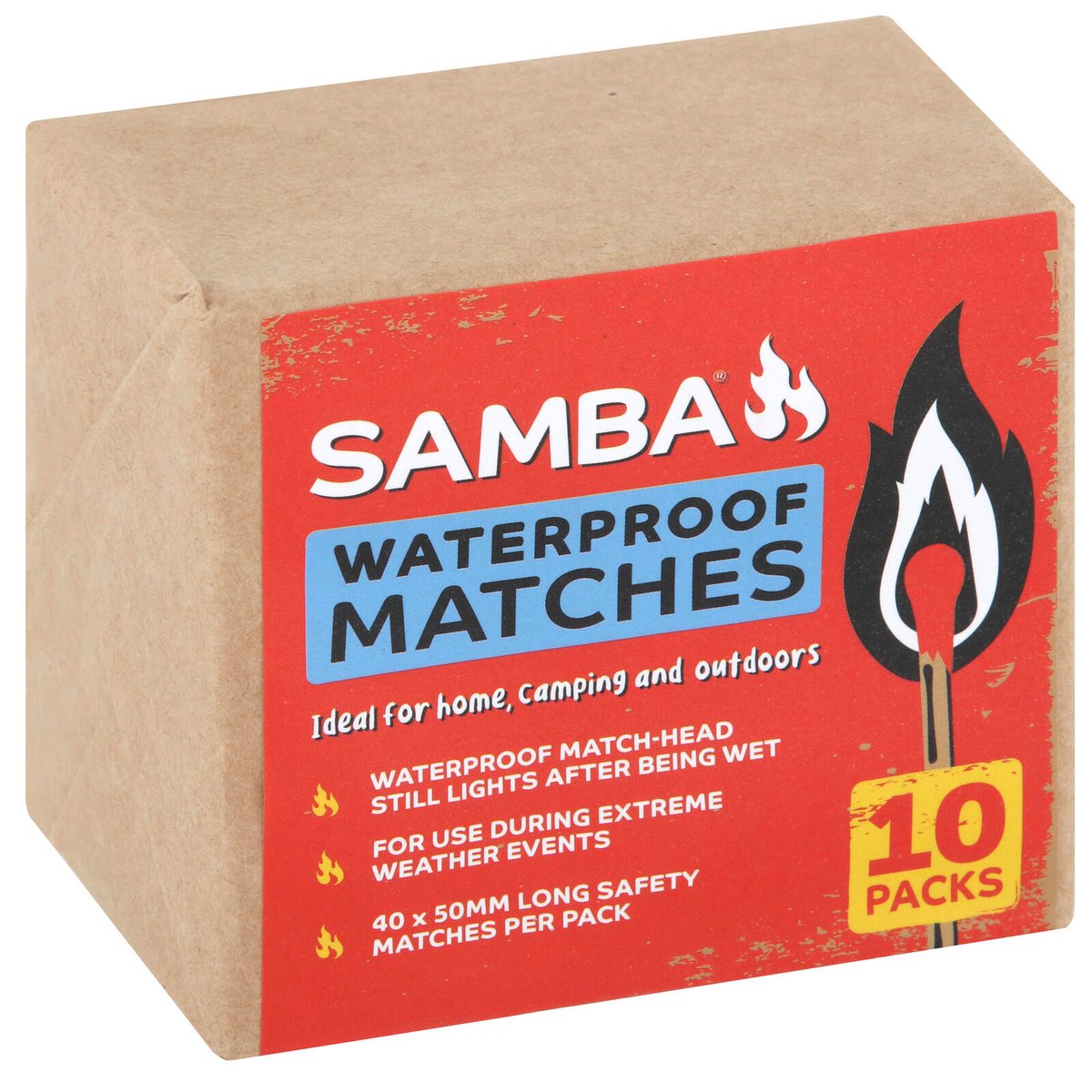 Samba Waterproof Matches - 10 Pack - Bunnings Australia