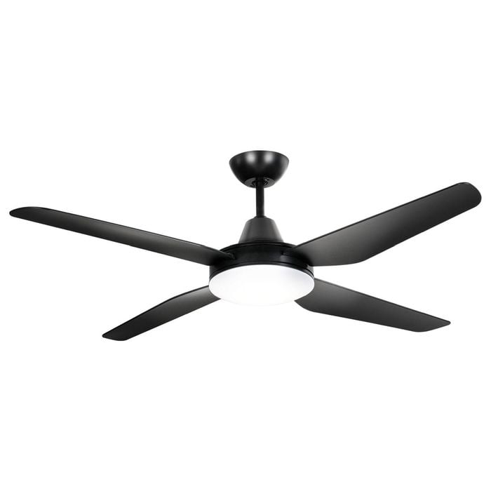 Arlec 130cm Black Grid Connect Smart Madrid 4 Blade DC Ceiling Fan With ...