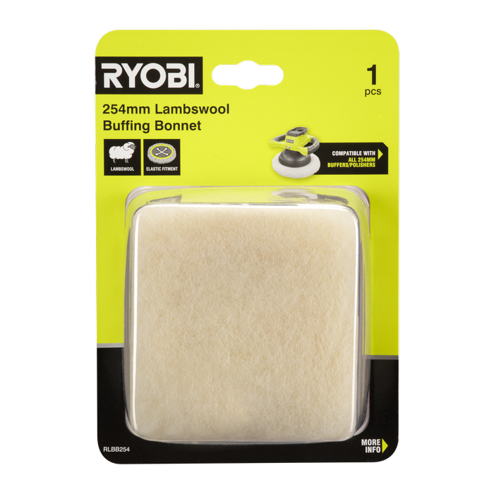 Ryobi 254mm Lambswool Buffing Bonnet - Bunnings Australia