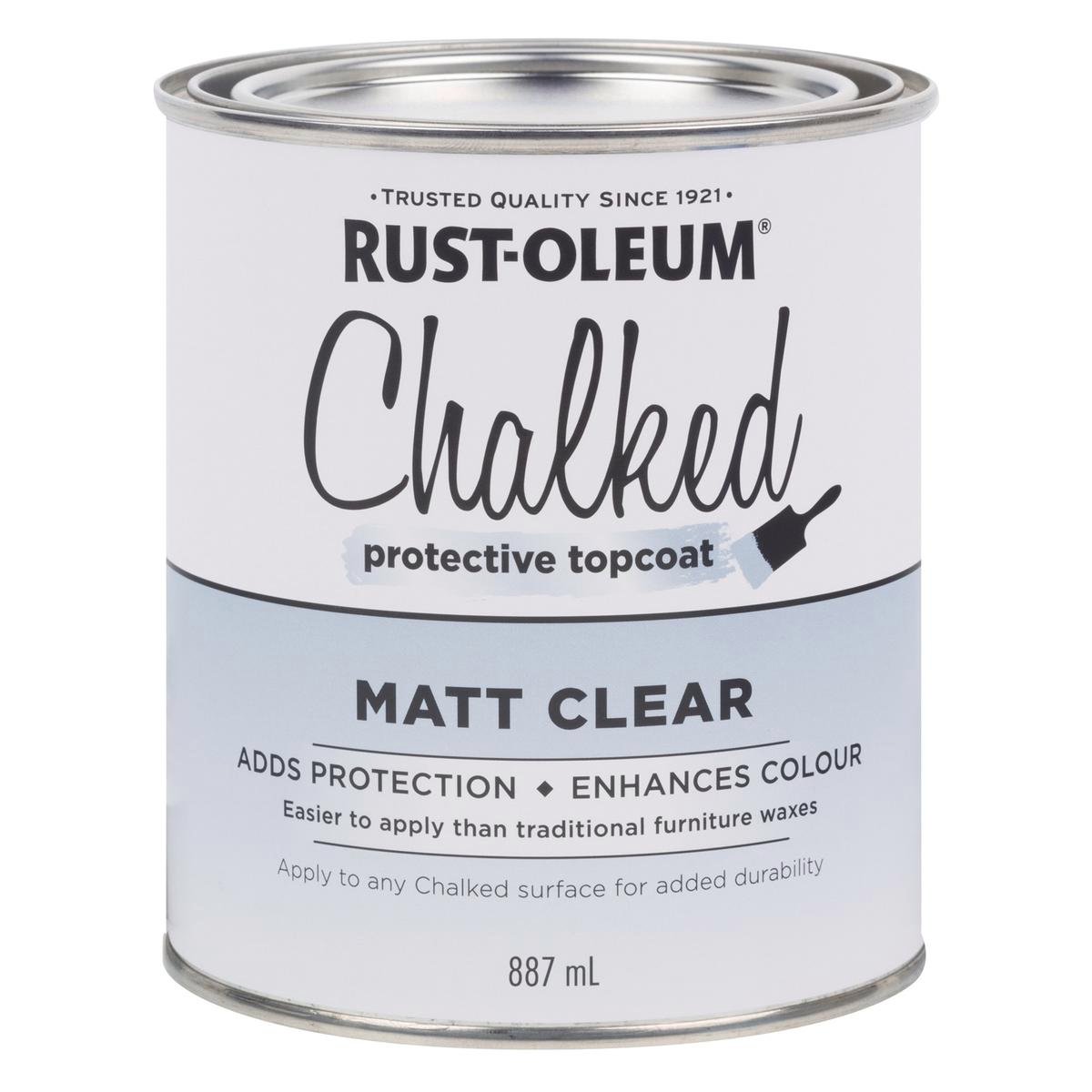 Rust-Oleum 887ml Clear Matt Chalked Protective Topcoat - Bunnings Australia