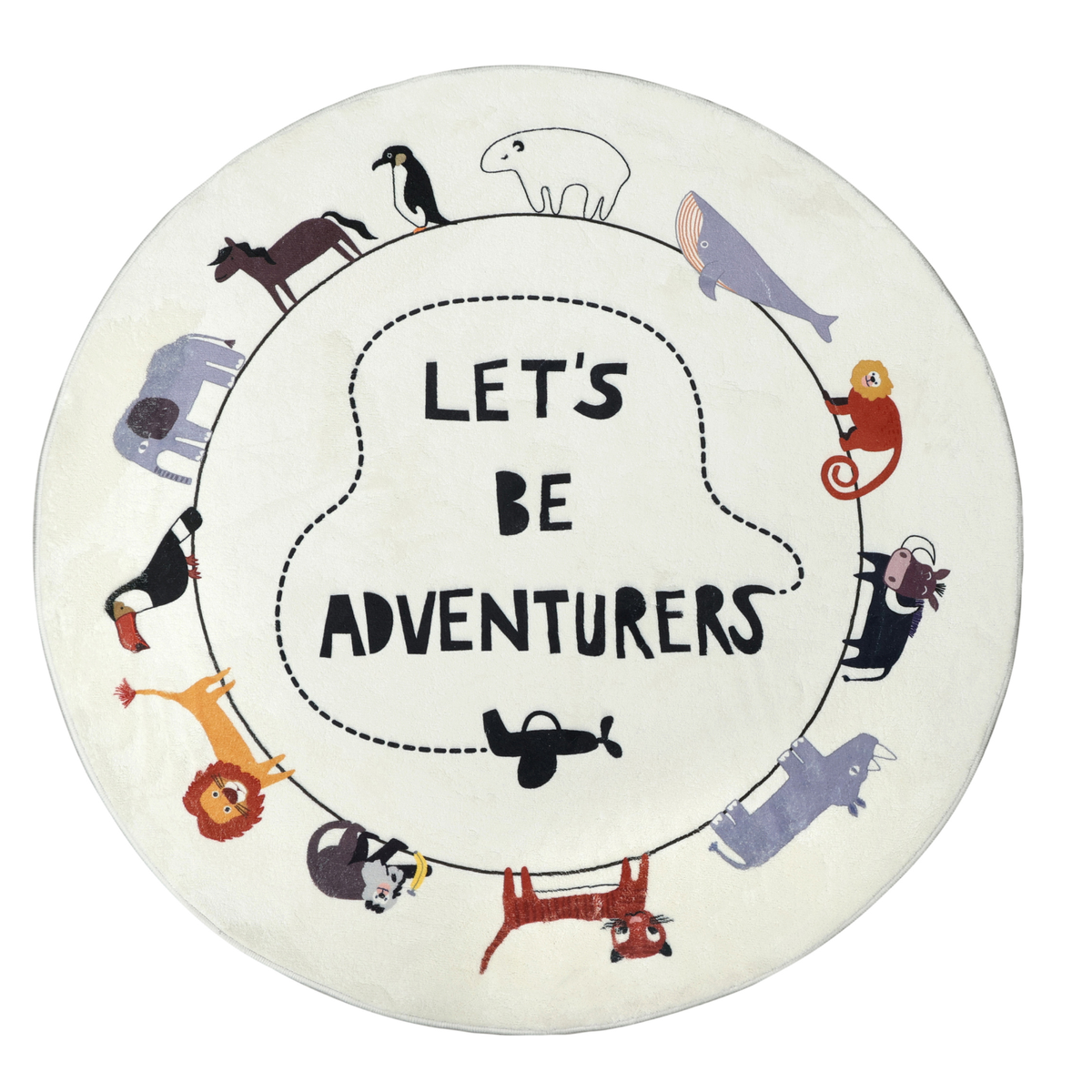 Childrens 100cm Round Adventurers Rug - Bunnings Australia
