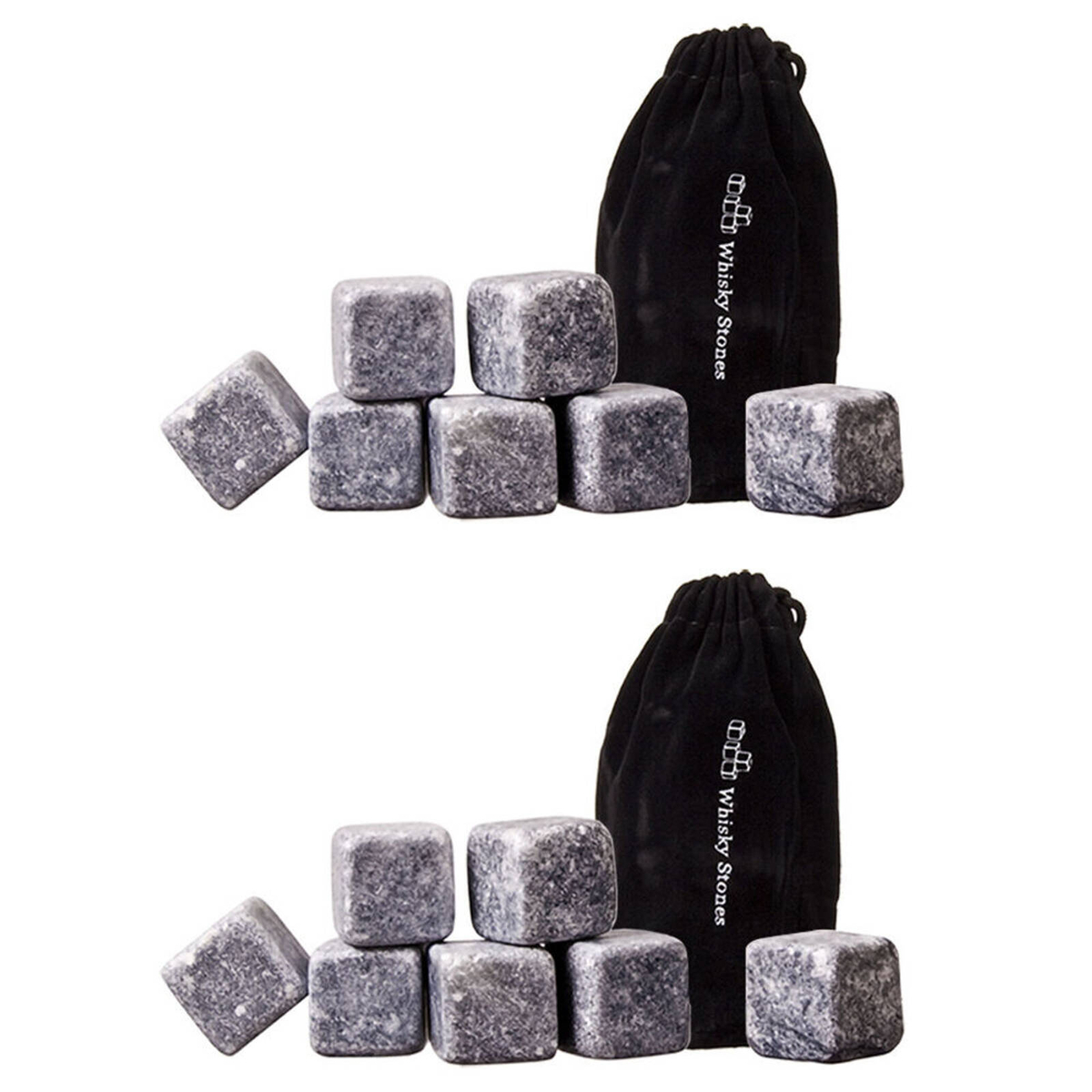 2x 9pc Bartender Whisky Cooling Rocks Set w/ Velvet Pouch - Bunnings ...