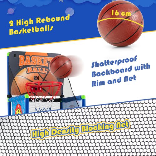 Costway 2in1 Kids Basketball Arcade Game Hoop Sticky Ball Game ...