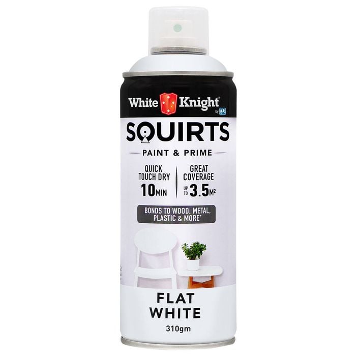 White Knight 310g White Flat Squirts Spray Paint - Bunnings New Zealand