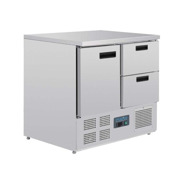 Polar G-Series One Door Two Drawer Counter Fridge 240Ltr - Under Bench ...