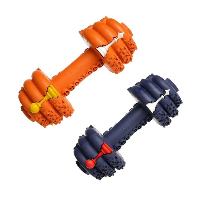 2x Petopia Ultra Tough 11cm Rubber Dumb Dumbbell Dog Toy Treat/Reward ...