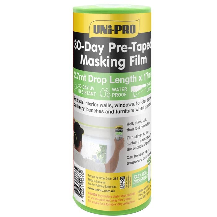 UNi-PRO 2700mm x 17m 30-Day Pre-Taped Masking Tape / Film Dispenser ...