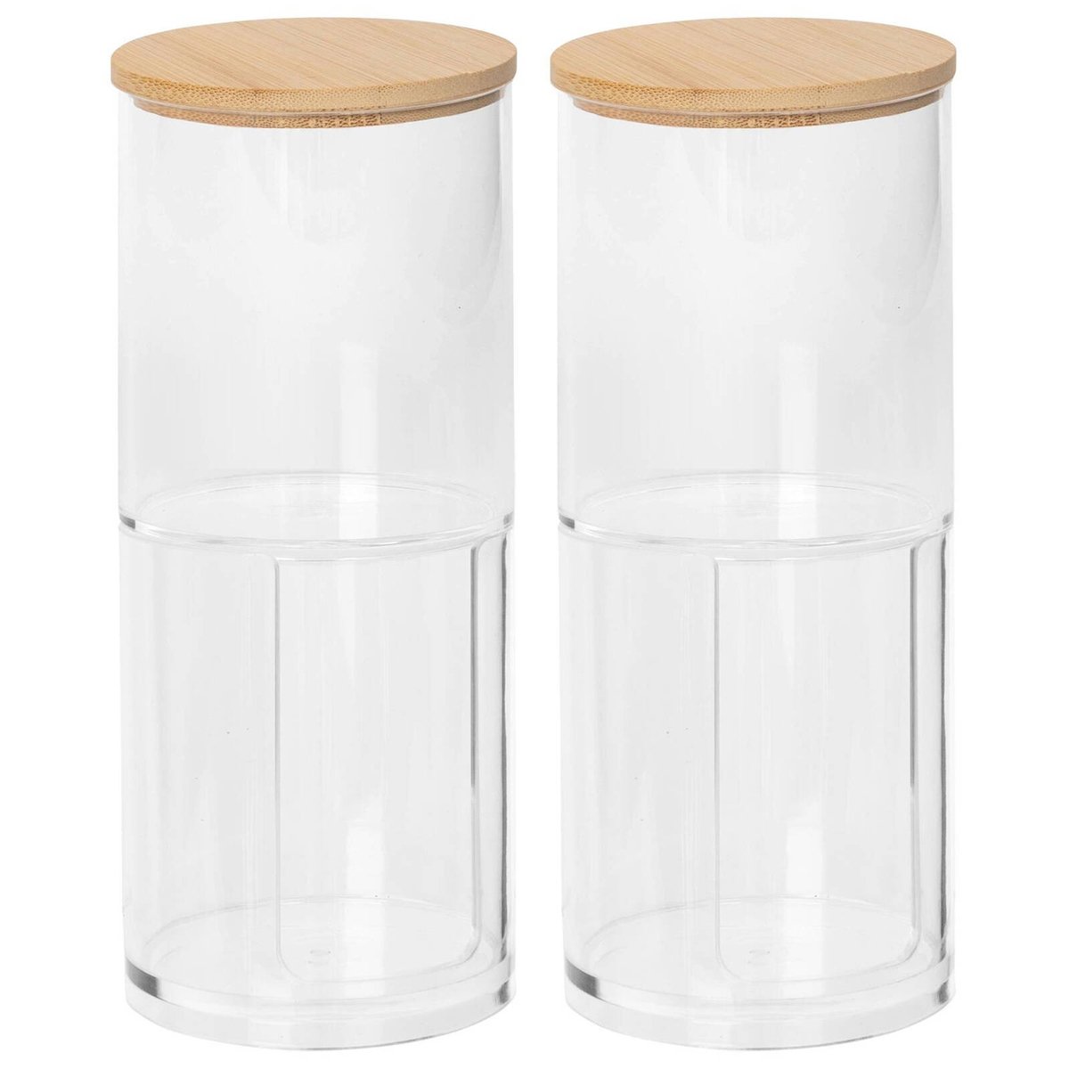 Harbour Housewares Reusable Plastic Stacking Bathroom Canisters with ...
