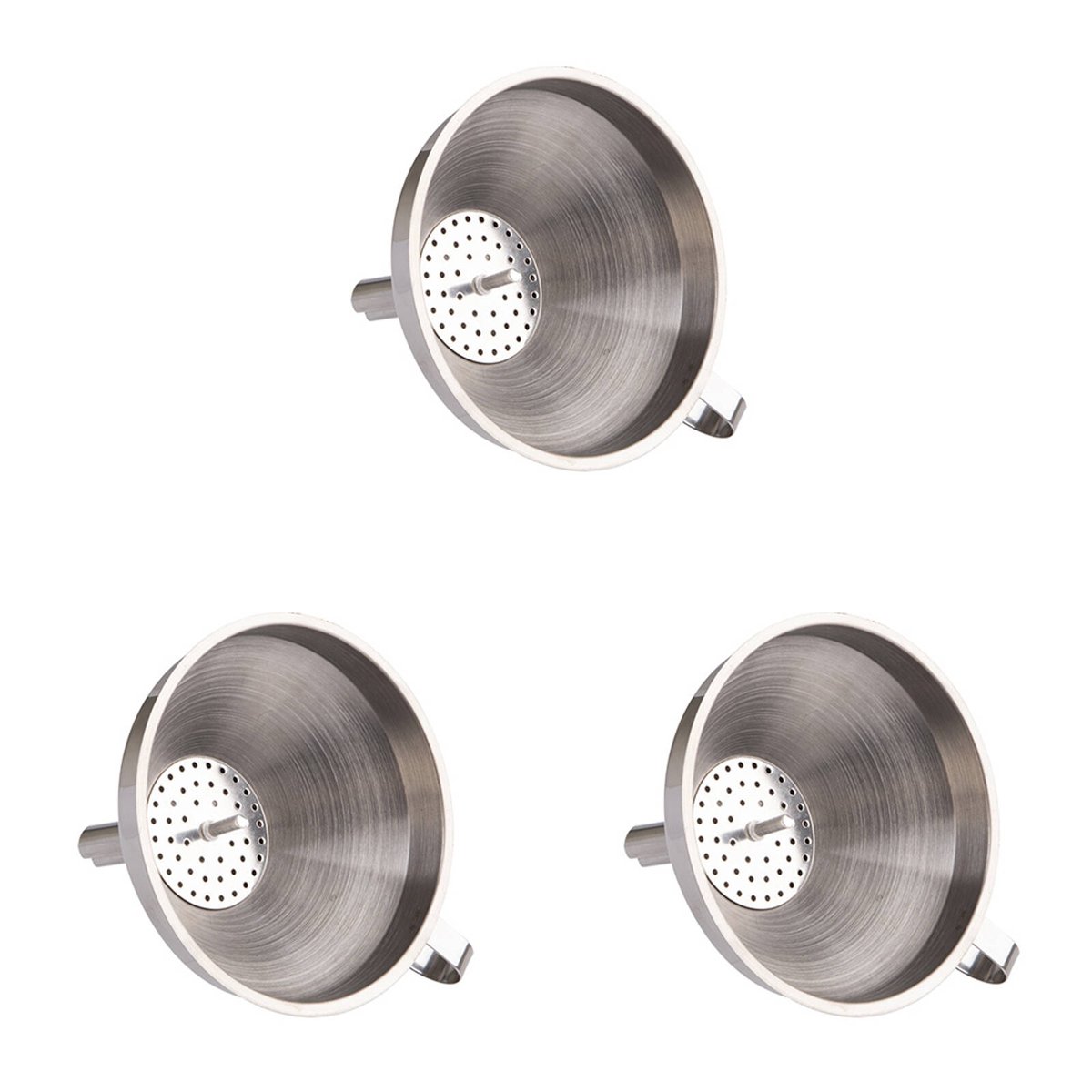 3PK Appetito Stainless Steel 12cm Funnel Kitchen Utensil w/ Strainer ...