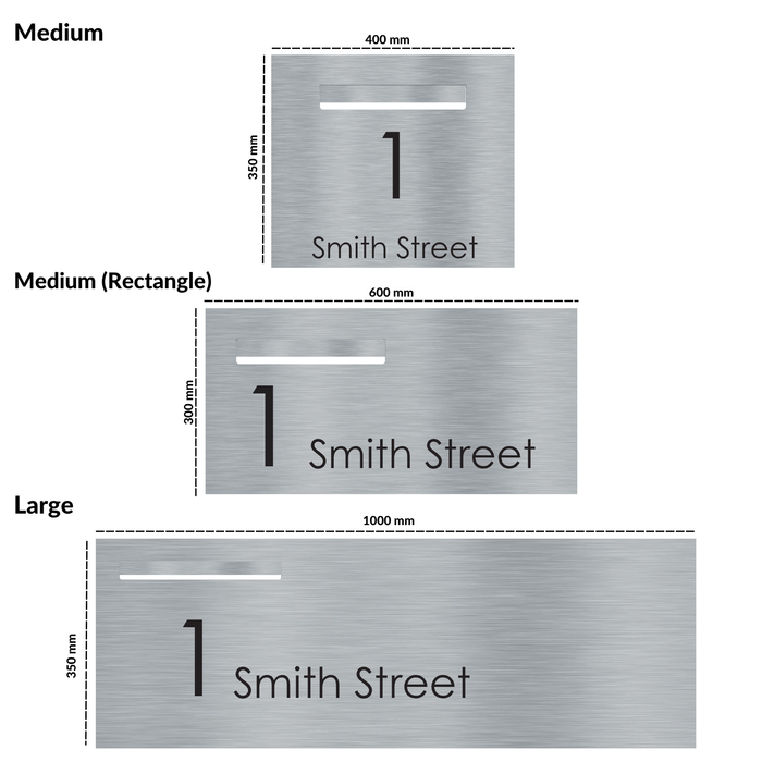 Numero Stainless Steel Custom Letterbox & House Sign Etched - Large ...