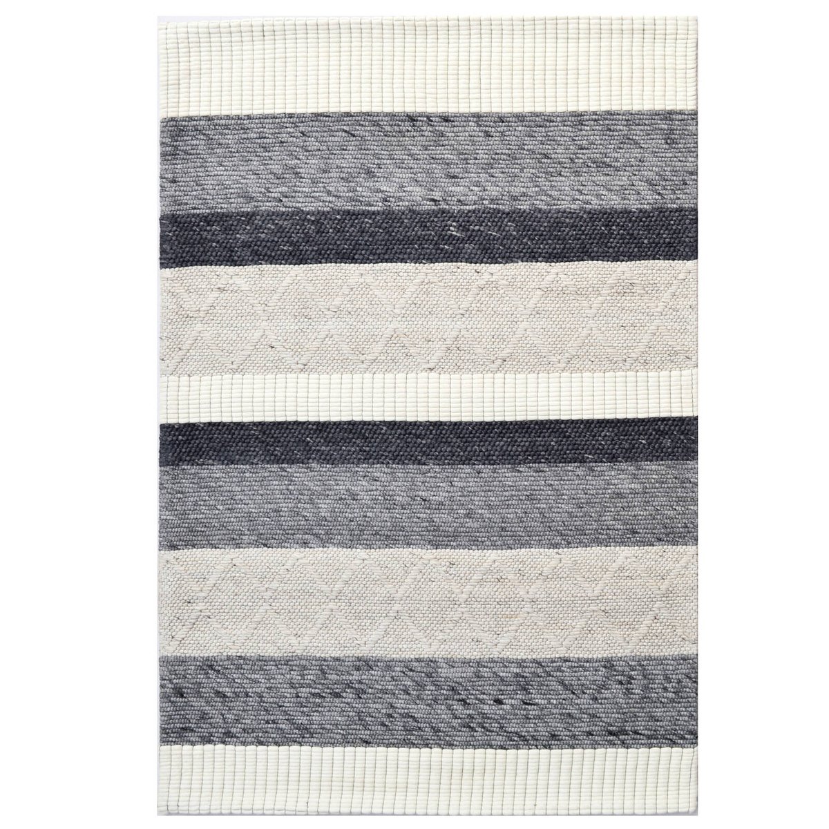 Moher Grey Handmade Wool Rug-6274-110x160cm - Bunnings Australia