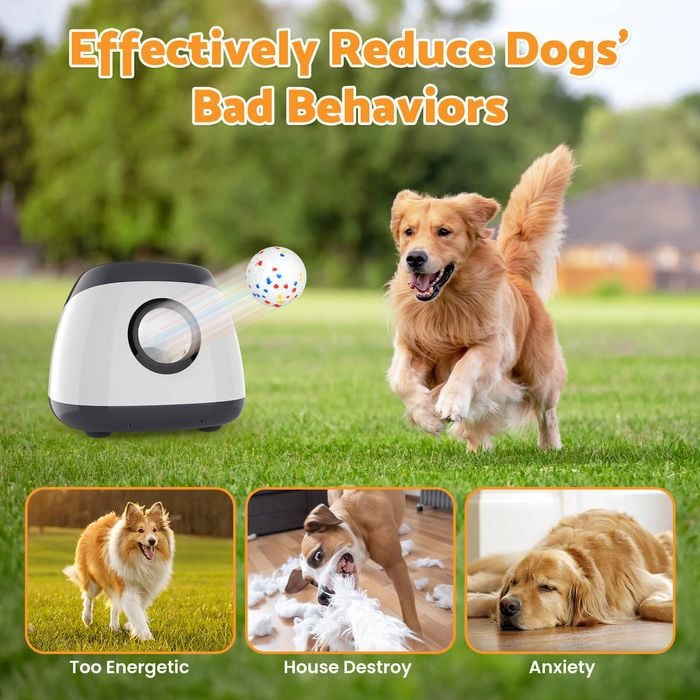 Advwin Automatic Dog Ball Launcher Remote Controls with 6 Tennis ...