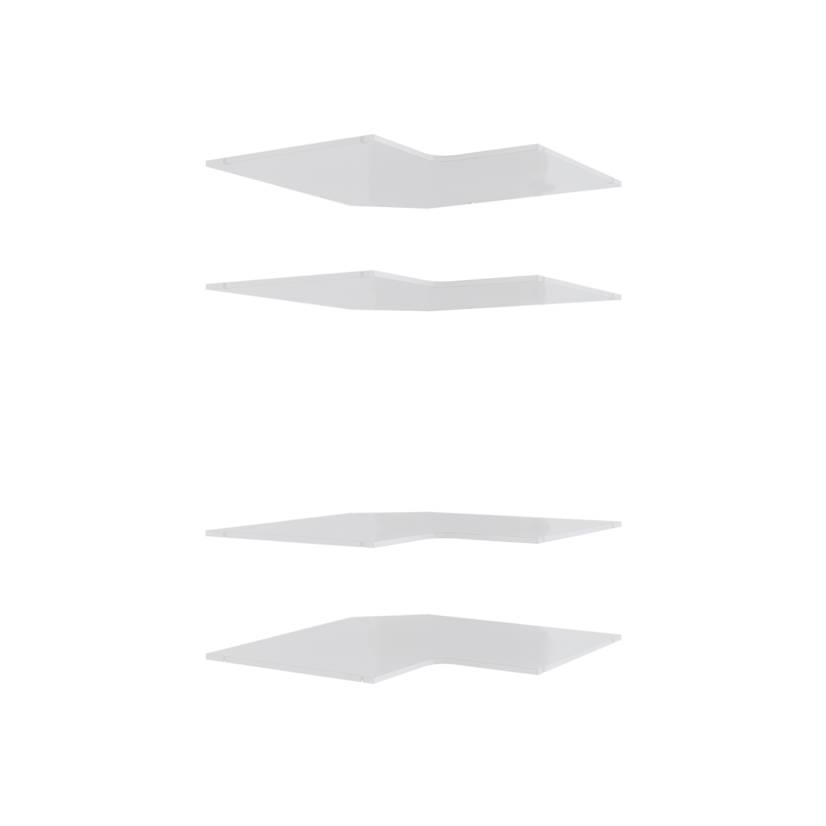 Lugna Corner 4 Shelf Insert Kit White – Fits 900X580MM Corner Shell ...