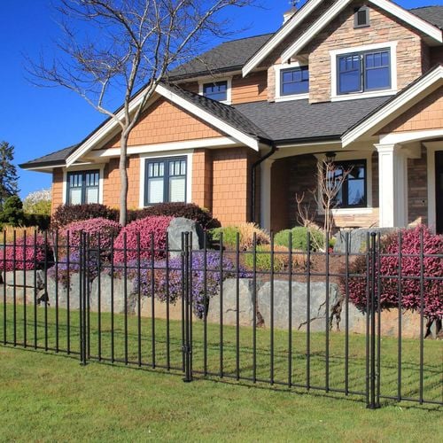 Peak 1200mm Black Steel No-Dig Fencing Manchester Fence Panel ...
