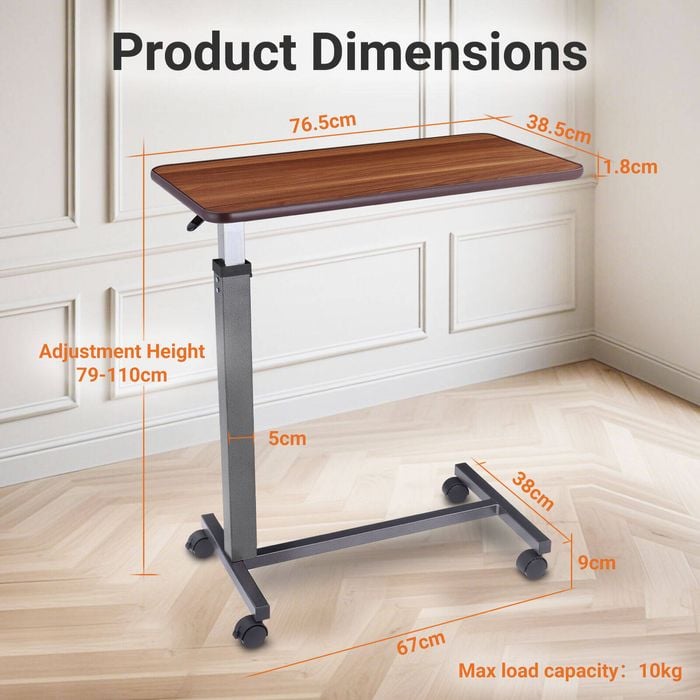 Altus Overbed Table Gas Lift Mechanism Steel Frame Laminate Top - Bunnings Australia