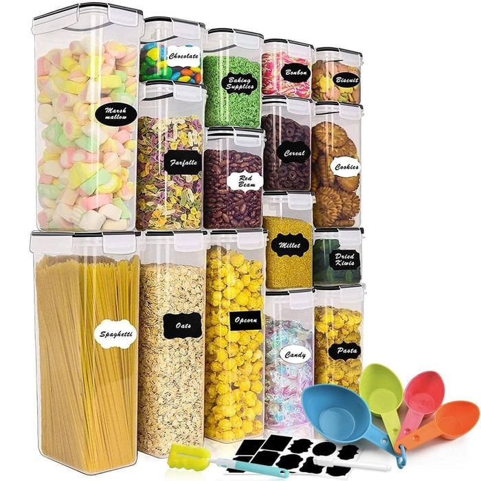 16-Pack Airtight Food Storage Containers Set Pantry Organiser ...