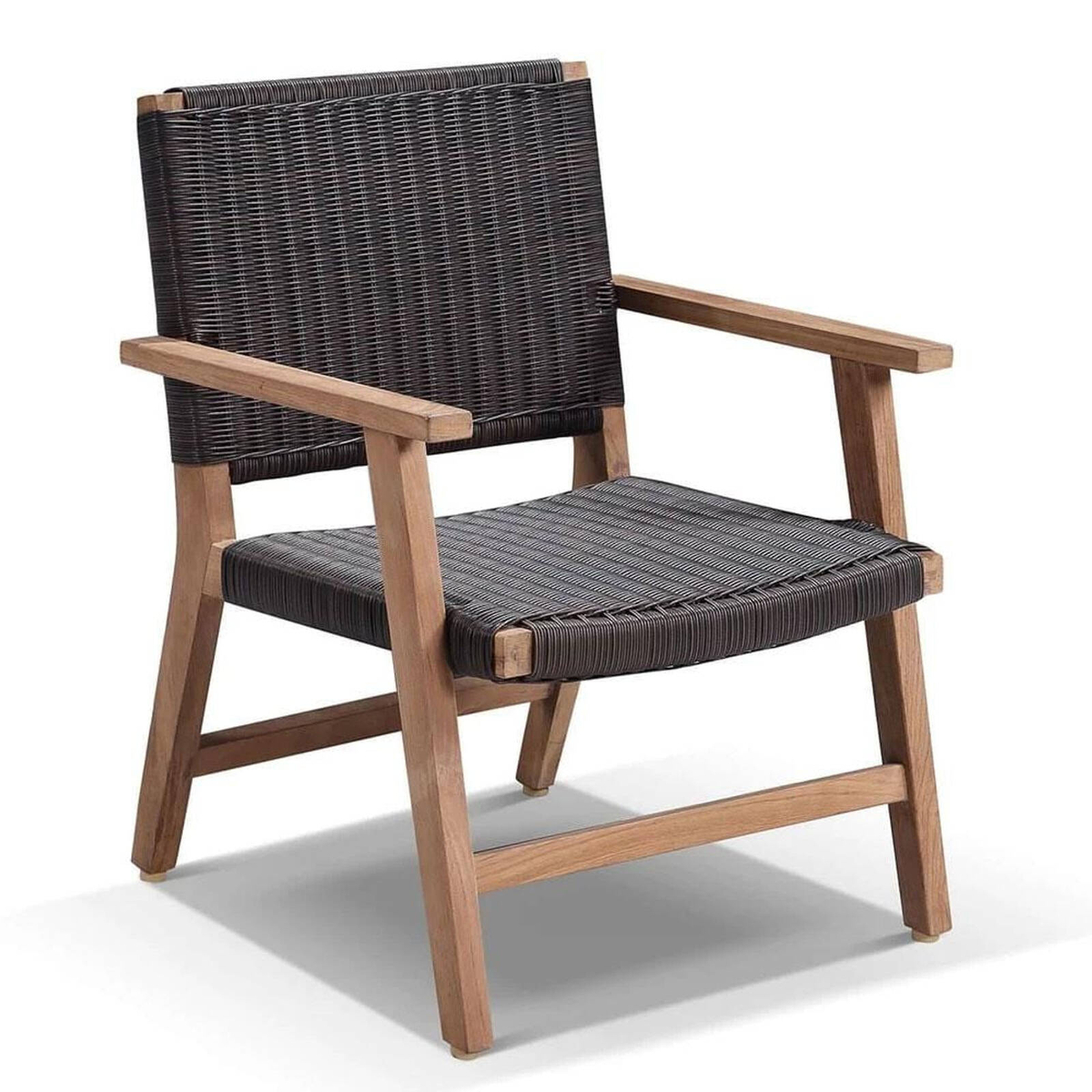 Hamilton Outdoor Wicker and Teak Timber Arm Chair - Bunnings Australia