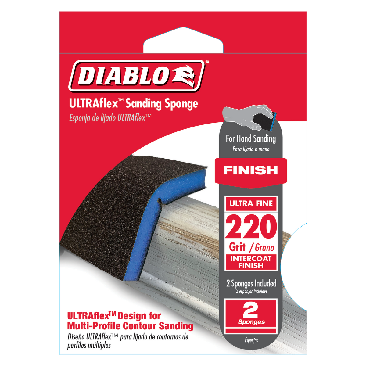 Diablo 220 Grit Final Finish Flex Pad Sanding Sponge - 2 Pack ...