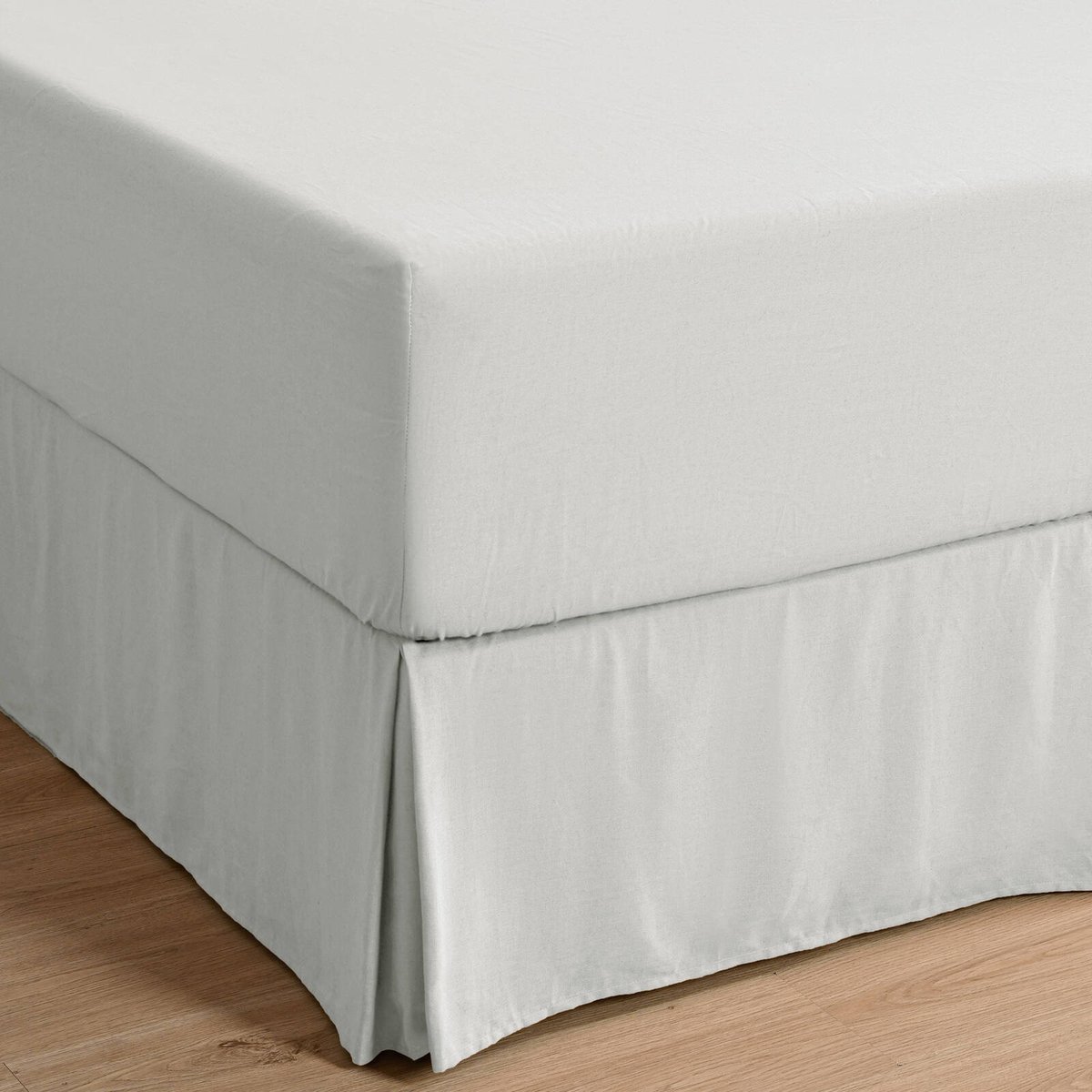 Dreamaker Linen Cotton Valance Dove Grey Single Bed - Bunnings Australia
