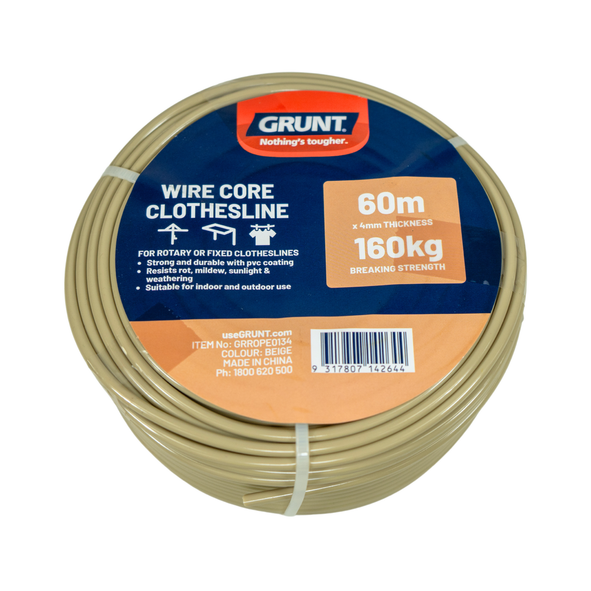 GRUNT 4mm x 60m Beige Wire Clothesline - Bunnings New Zealand