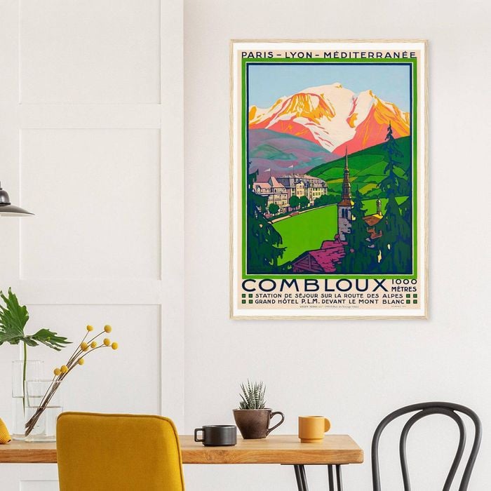 Galrie Combloux France Vintage Ski Art Poster - Charming Travel Décor ...