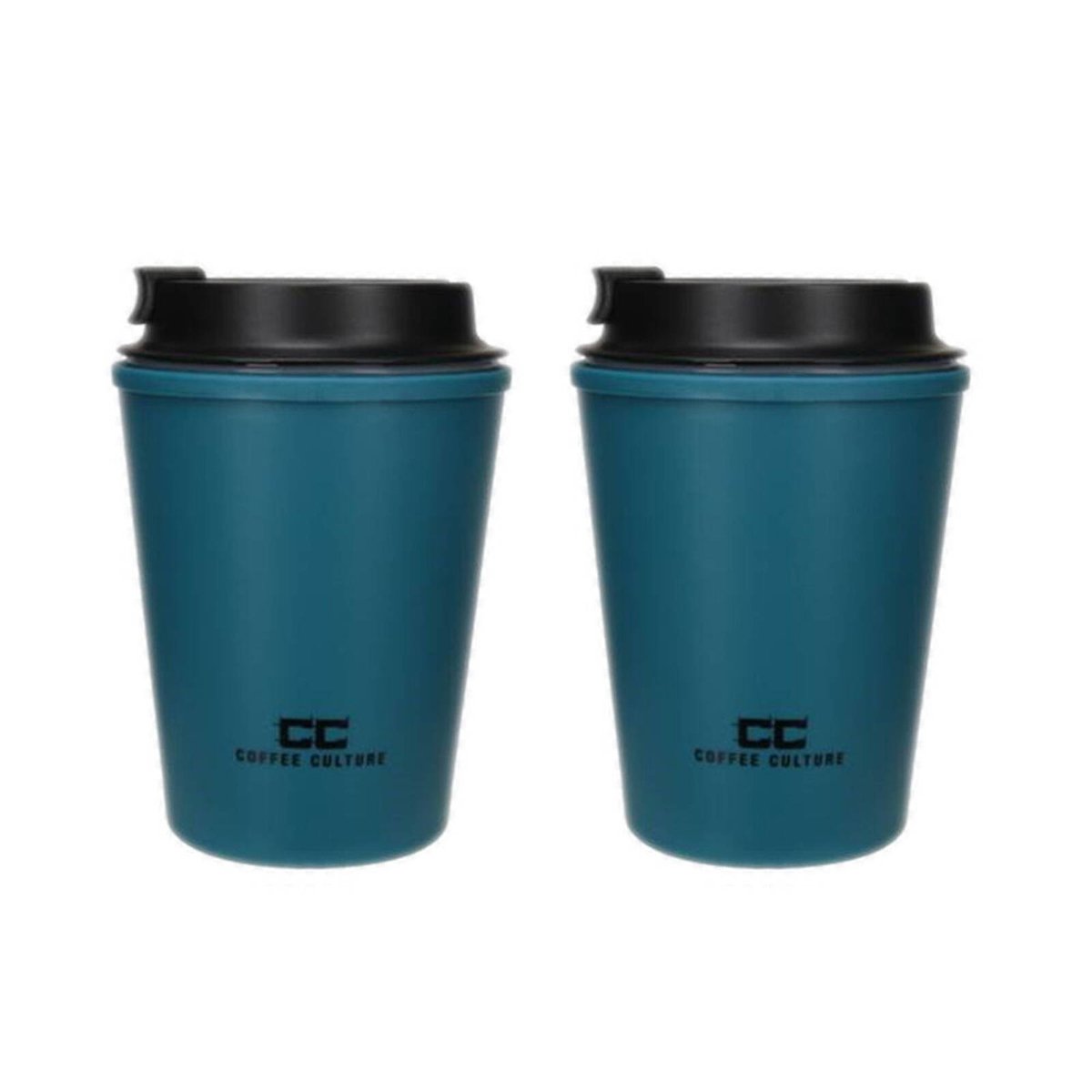 2PK Coffee Culture Eco Double Wall 350ml Reusable Travel Drink Cup ...