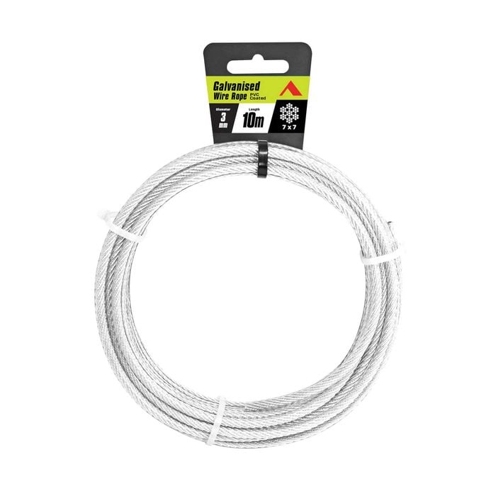 Pinnacle 3mm x 10m Galvanised PVC Coated Wire Rope - Bunnings New Zealand