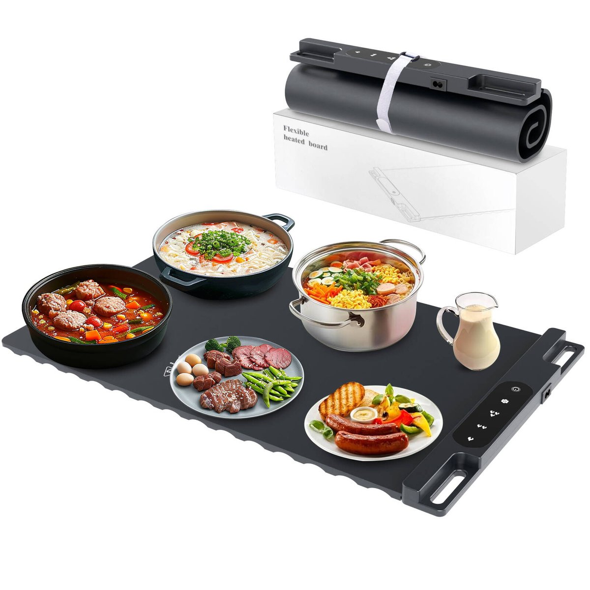 Advwin Food Warming Mat, Electric Warming Tray with 3 Level Temperature ...