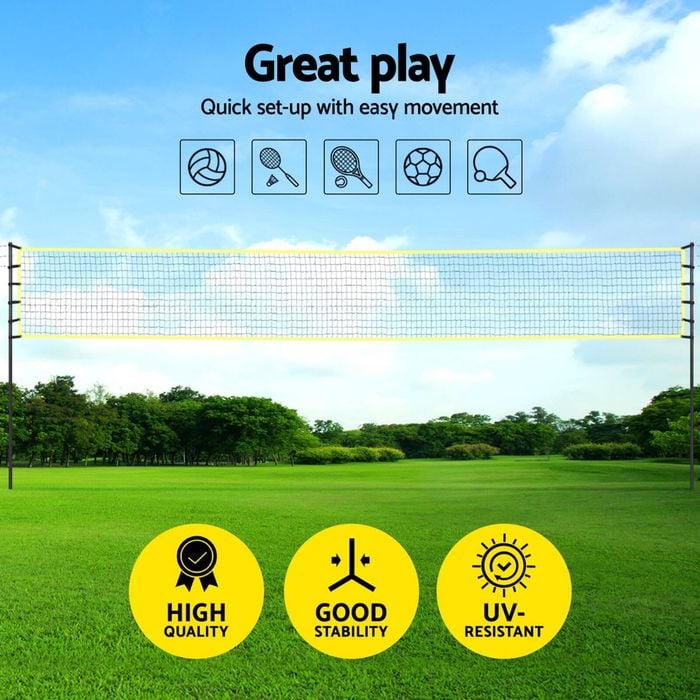 Everfit 9M Portable Volleyball Net Set with Ball Boundary Lines ...