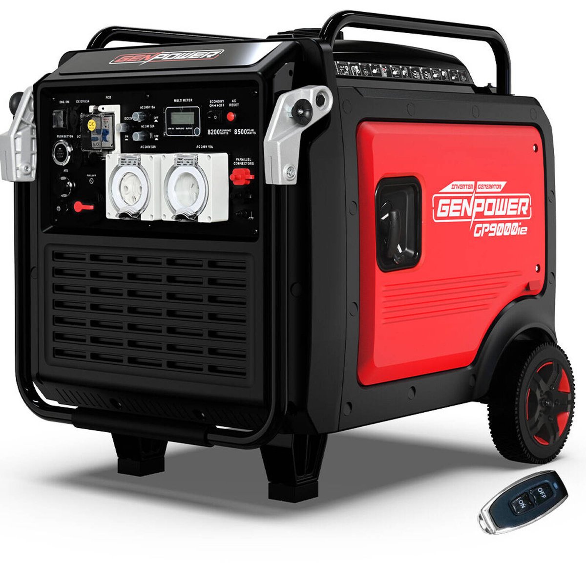 GENPOWER 8.5kW Peak 8.2kW Inverter Generator, Push Button & Remote ...