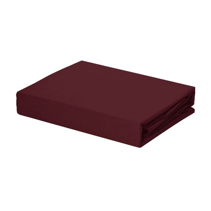 Kingdom 250TC Cotton Combo Fitted Sheet Set Burgundy Double - Bunnings ...