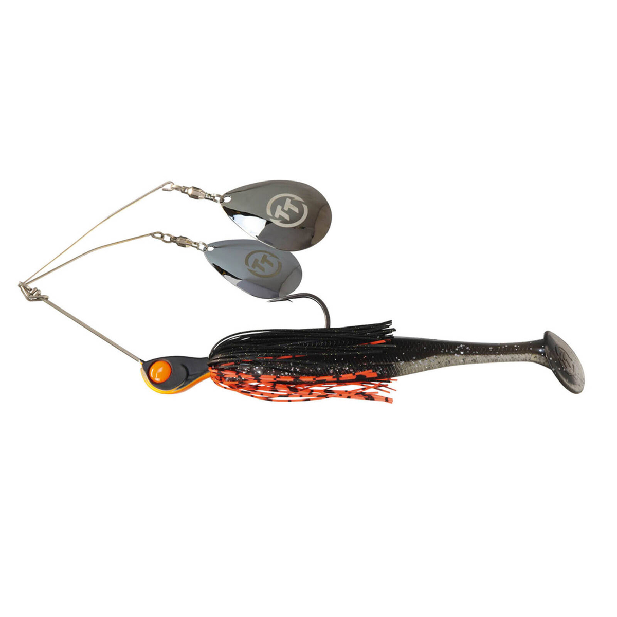 TT Lures 3/4oz Tornado+ Twin Spin Rigged Spinnerbait Lure - ORANGE ...
