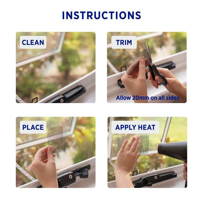 Permastik 180 x 130mm Flyscreen Heat Seal Repair Patches - 3 Pack ...