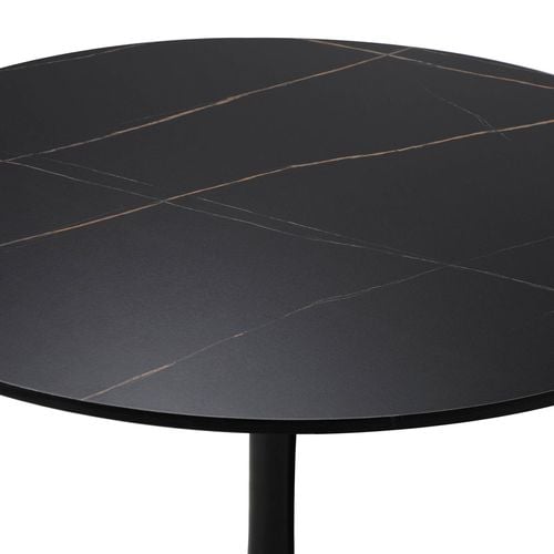 Oikiture 90cm Dining Table Round Metal Black - Bunnings Australia