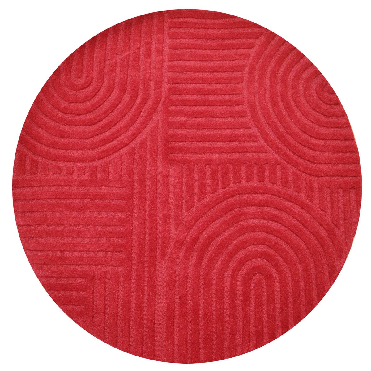 Contemporary Handwoven Wool Rug-Unity 6230-Red-160x160cm - Bunnings ...