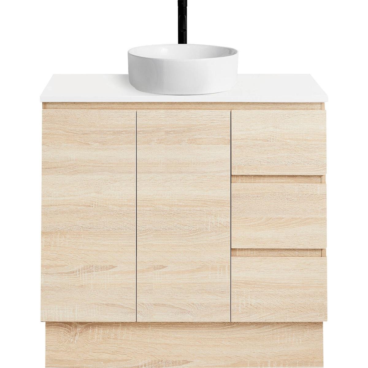 CIBO 900mm Nordic Coast Veneer Full Height Bathroom Vanity With White ...