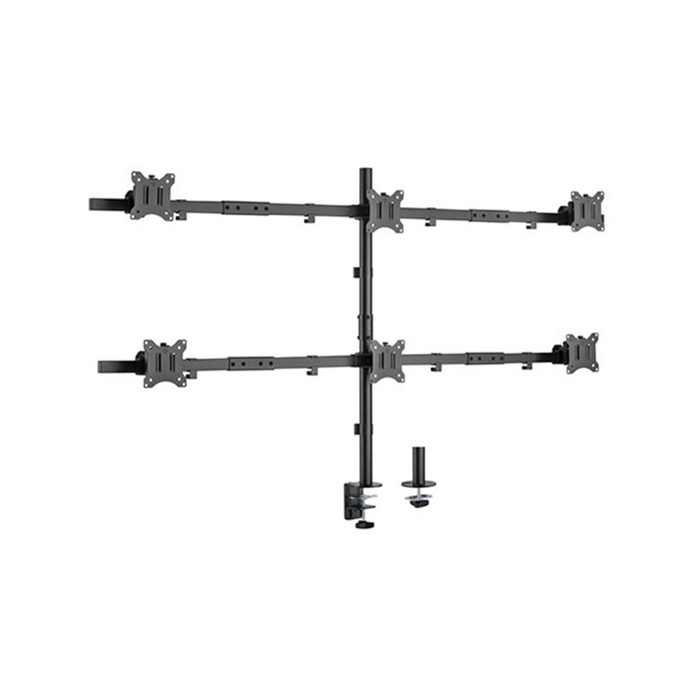 Brateck Pole Mount Six-Screen Monitor Mount (17"-32") - Black ...
