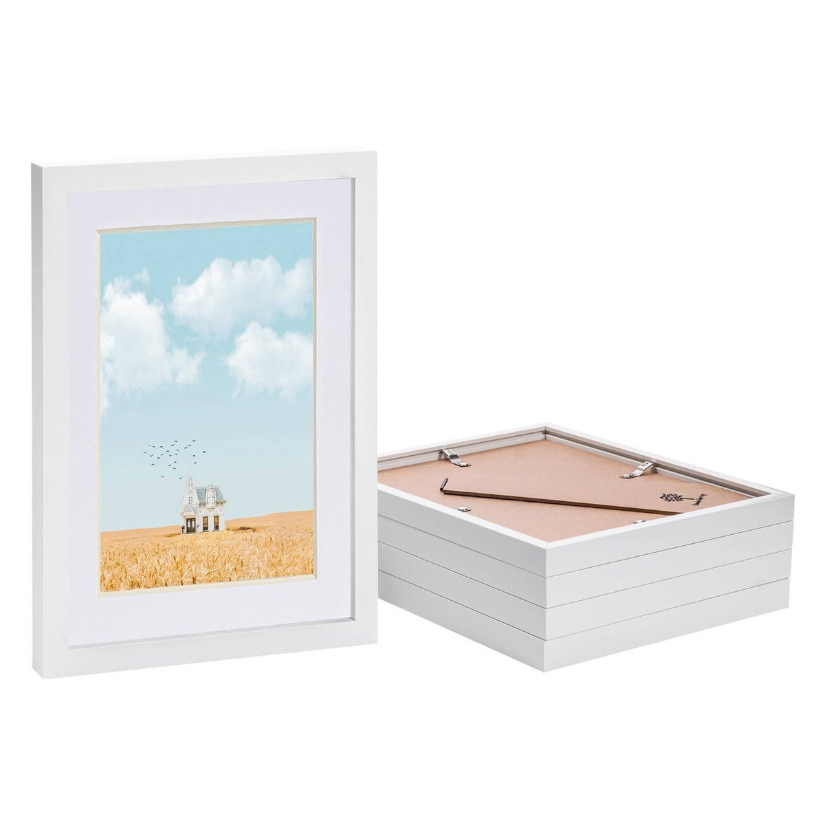 Nicola Spring Photo Frames with A5 Mount - A4 (8" x 12") - White - Pack ...