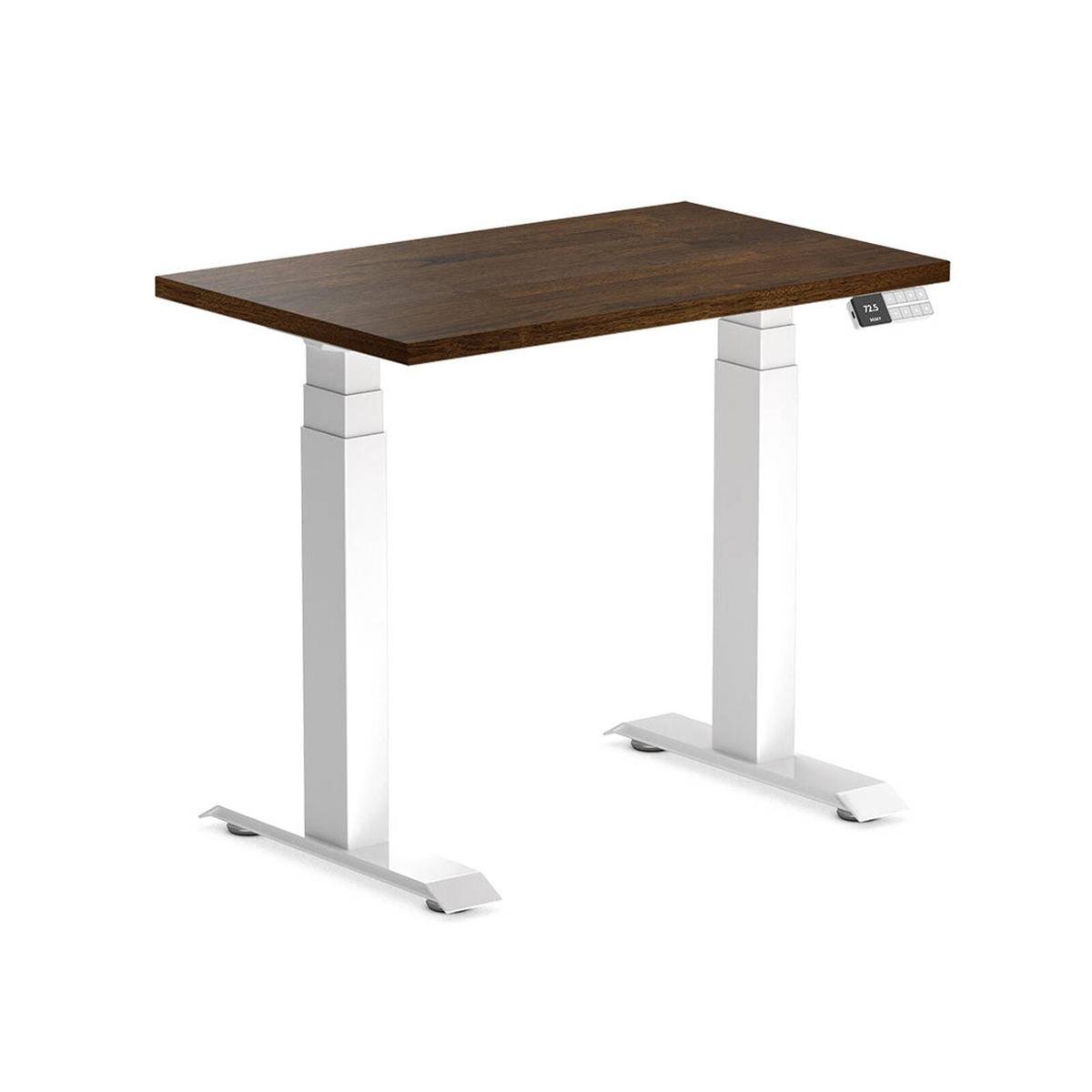 Desky Dual Mini Dark Walnut Rubberwood Sit to Stand Desk 800x500mm ...