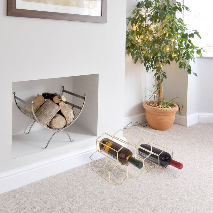 Bartender Hexagonal Wine Rack 9 Bottle Gold - Bunnings Australia