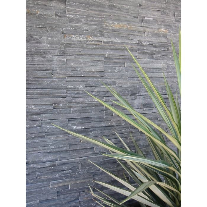Decor8 Tiles 400 x 100mm Silver Black Series 2 Stacked Stone - Bunnings ...