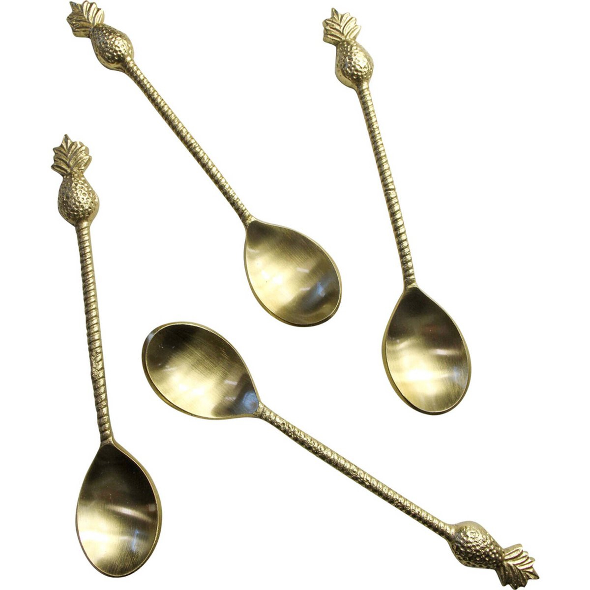 4pc LVD S/Steel/Brass Spoons Pineapple Handle 14.5x3cm - Gold ...