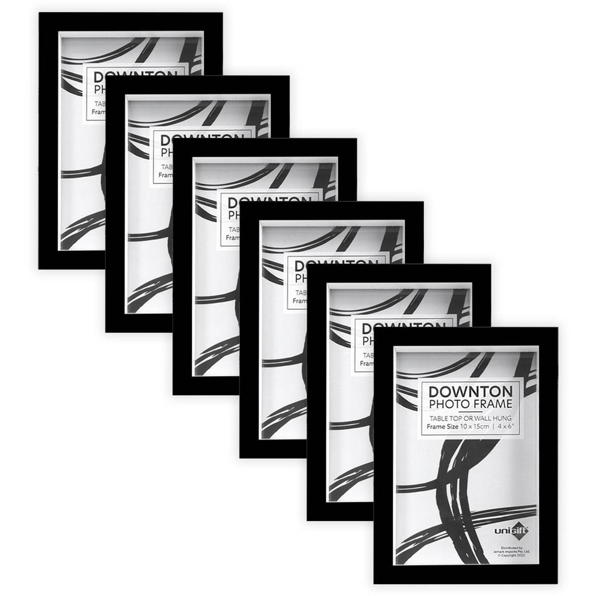 6PK Unigift Downton 10x15cm MDF/Glass Matt Picture Frame - Black ...