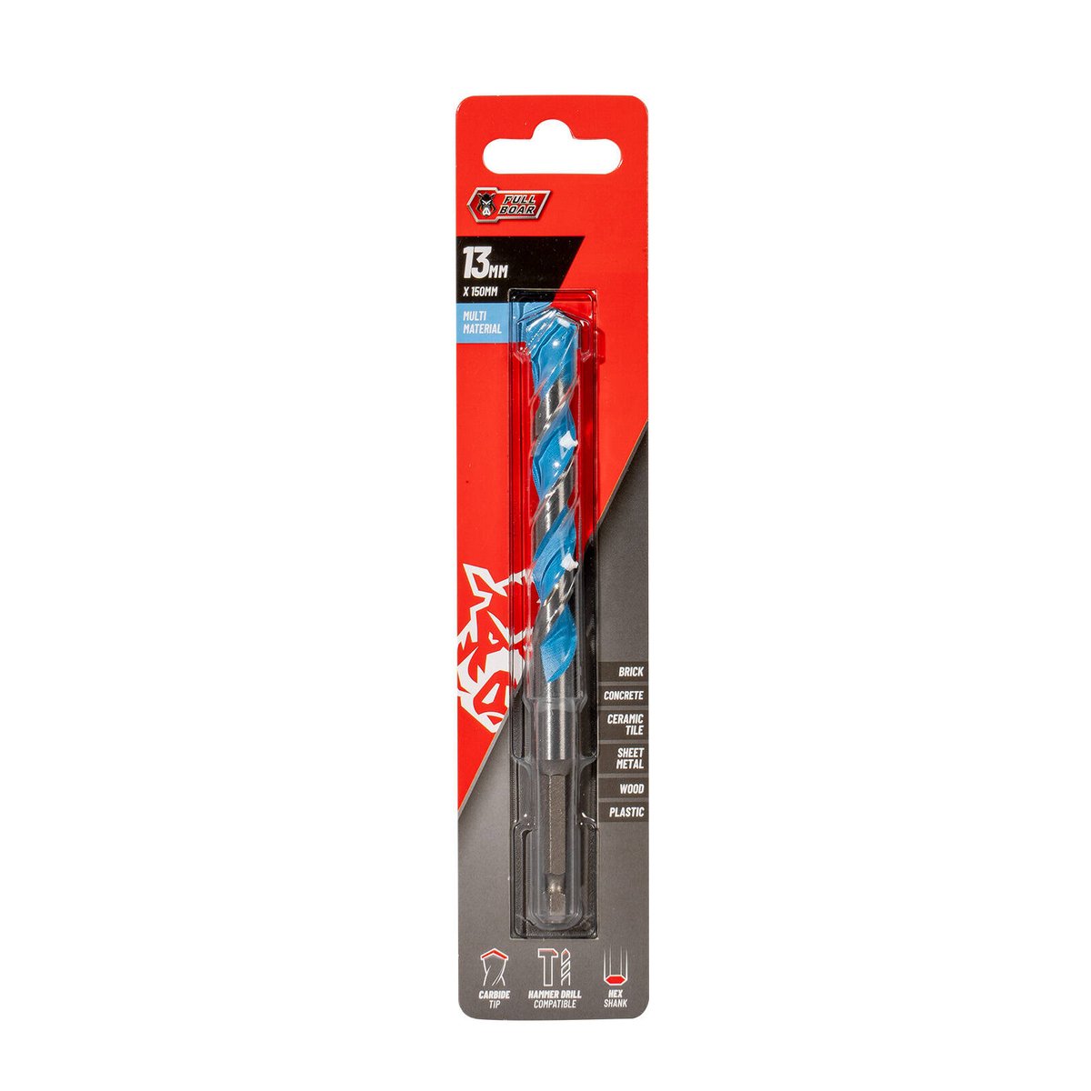 Full Boar 13 x 150mm Multi-Material Drill Bit FMMD-13150H - Bunnings ...