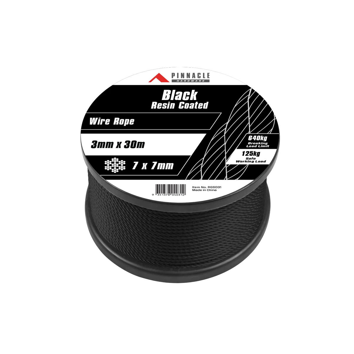 Pinnacle 3mm x 30m Black Resin Wire Rope - Bunnings New Zealand