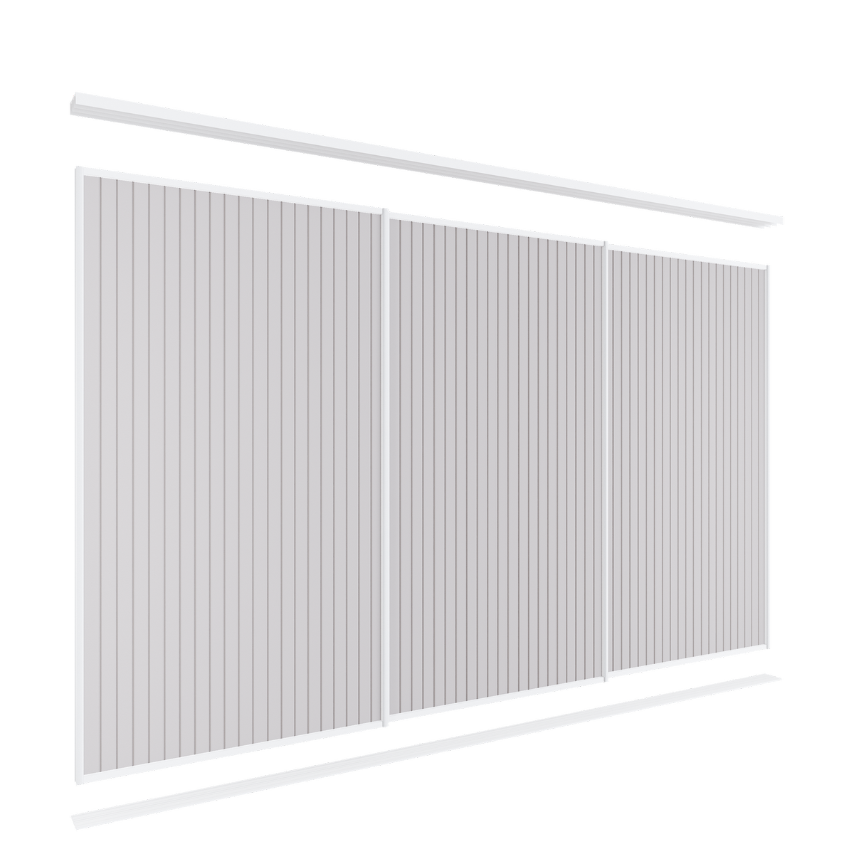 Lugna 2100 x 2701-3600mm VJ Panel Wardrobe Triple Sliding Doors ...