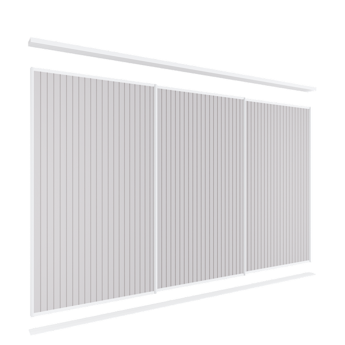 Lugna 2100 x 2701-3600mm VJ Panel Wardrobe Triple Sliding Doors ...