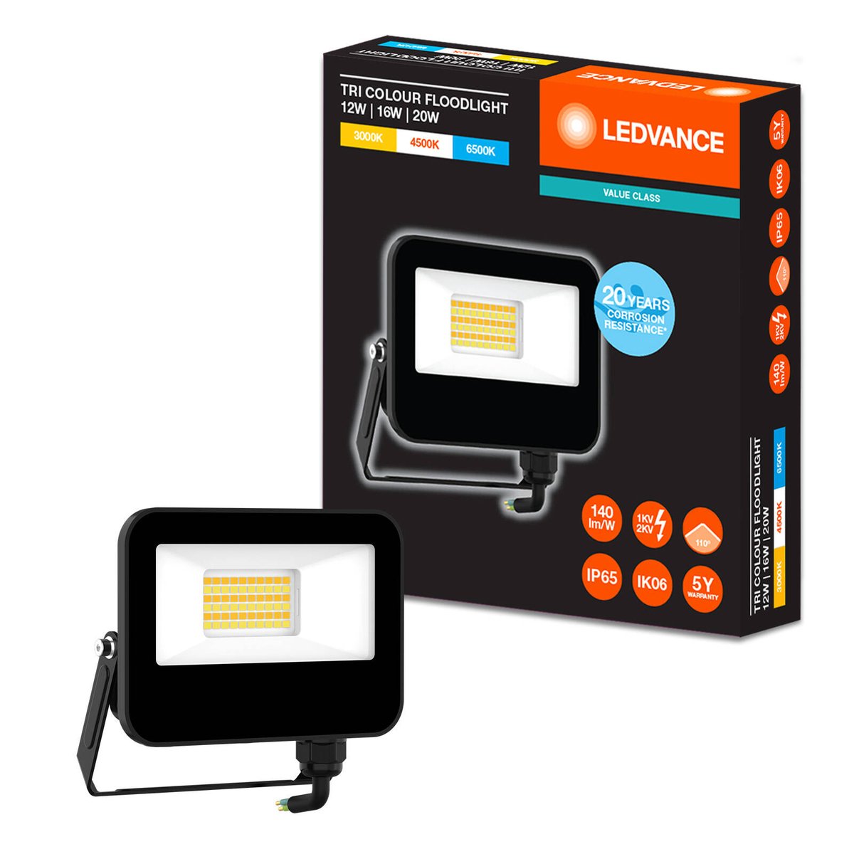 Ledvance 20W 16W 12W Tri-colour Multi Wattage LED Floodlight - Bunnings ...